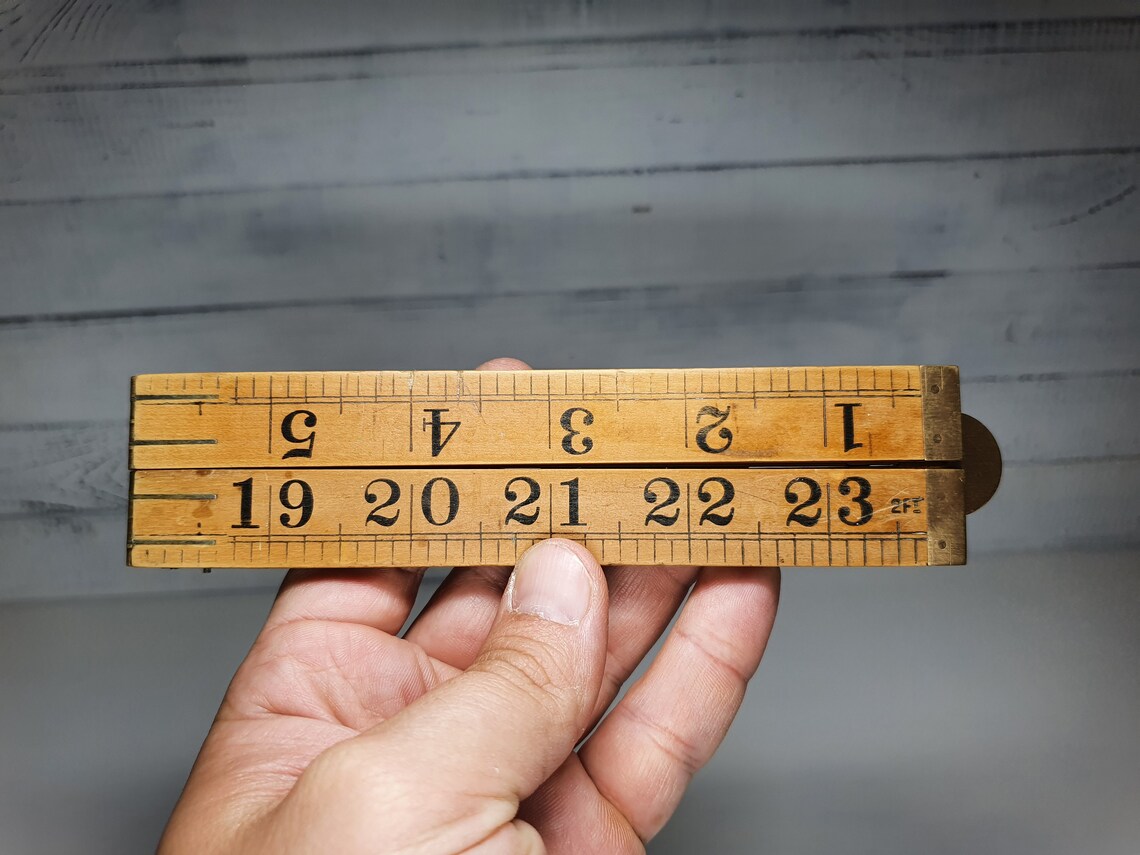 Vintage Rabone Folding Ruler Wood and Brass Metal Ruler | Etsy