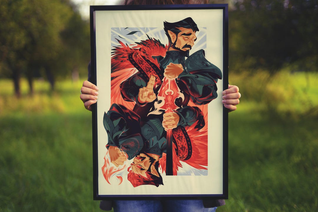 13x19 Wall Art Original Art Phoenix King: Spades of War Print FLIPPABLE ...