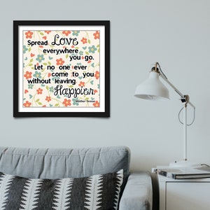 Mother Teresa Quote Printable Wall Art Picture Square 'spread Love ...