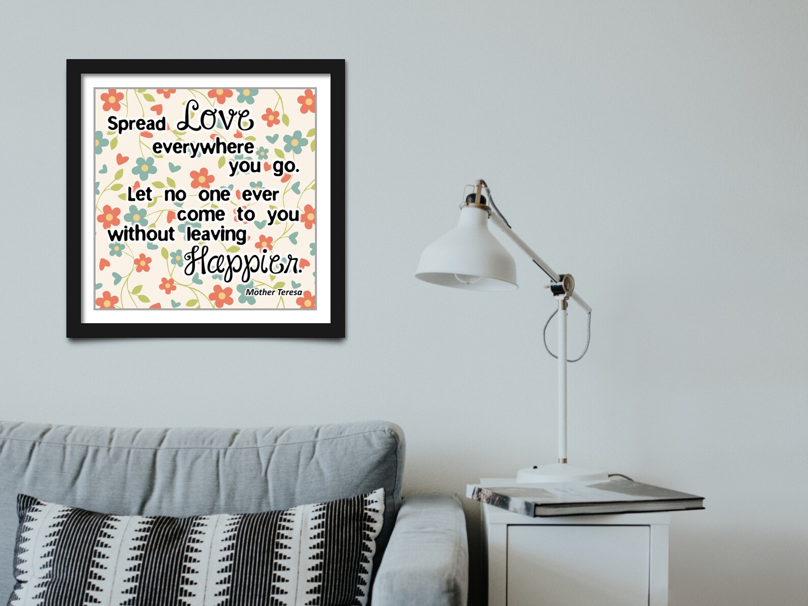 Mother Teresa Quote Printable Wall Art Picture Square 'spread Love ...