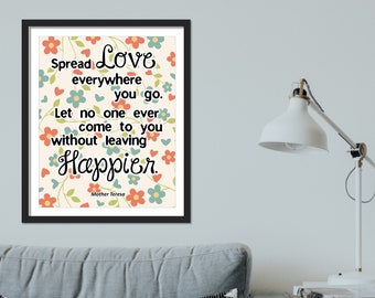 Mother Teresa Quote Printable Wall Art Picture Square | Etsy