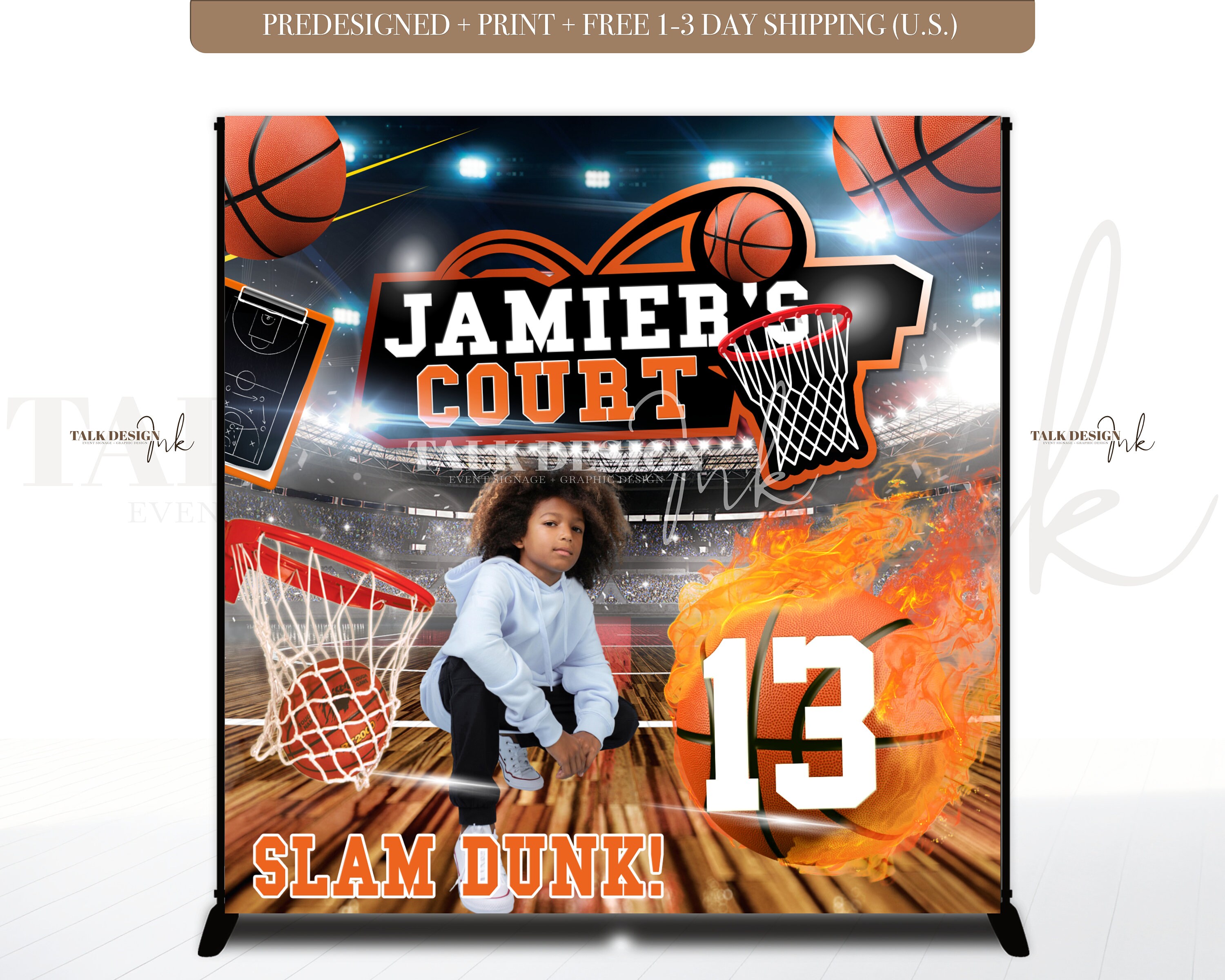 Basketball Backdrop Sports Backdrop Basketball Birthday All Star Party ...