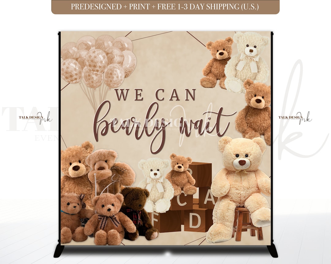 We Can Bearly Wait Sign Bearly Wait Backdrop We Can Bearly Wait Baby ...