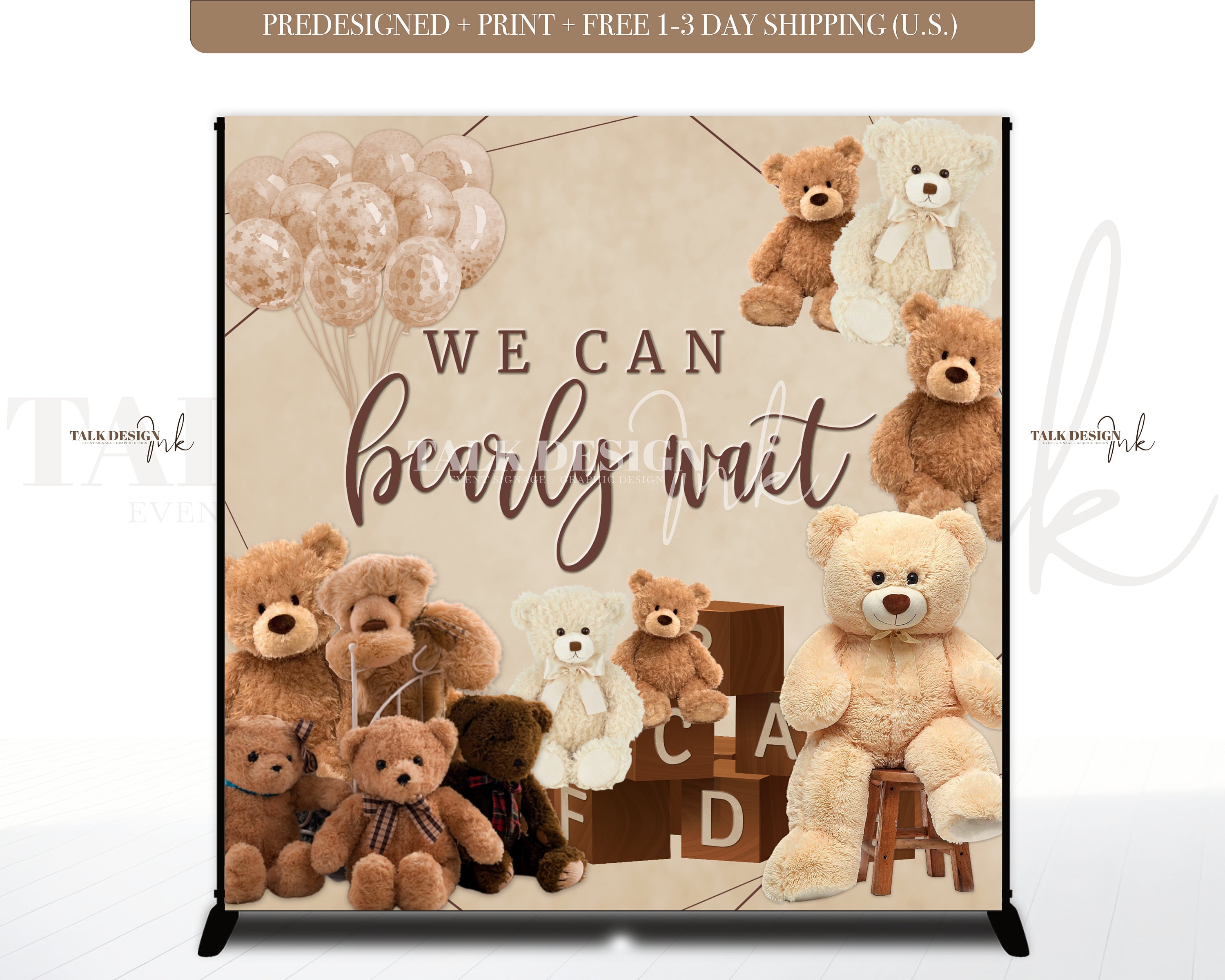 We Can Bearly Wait Sign Bearly Wait Backdrop We Can Bearly - Etsy