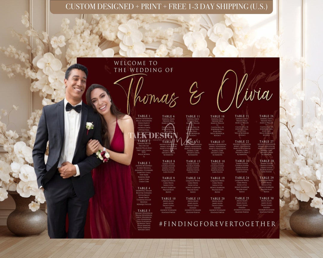 Contoured Seating Chart for Wedding | Wedding Seating Chart | Photo ...