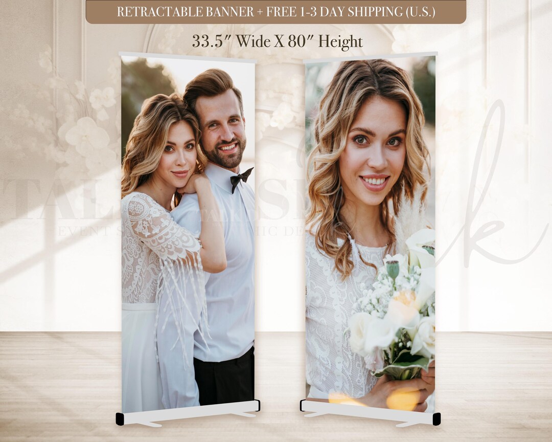 Wedding Retractable Banner | Wedding Sign | Stand Roll up Banner | Roll ...