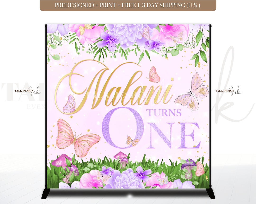 Butterfly Birthday Sign | First Birthday Butterfly Backdrop | Custom ...