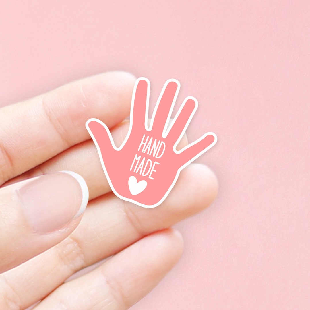 Handmade Sticker - Handmade With Love Stickers - Made With Love Label ...