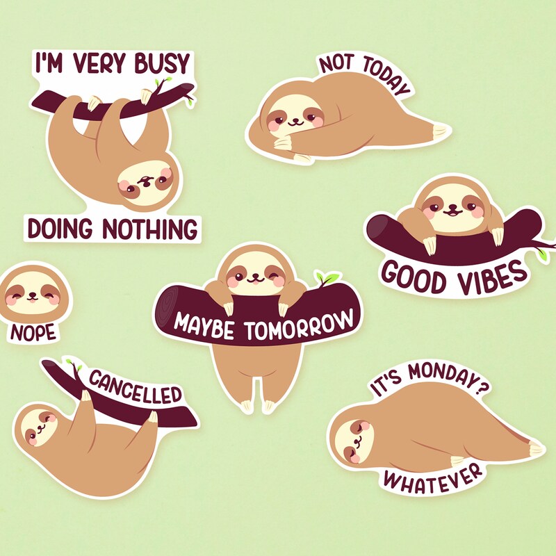 Sloth Sticker - Etsy