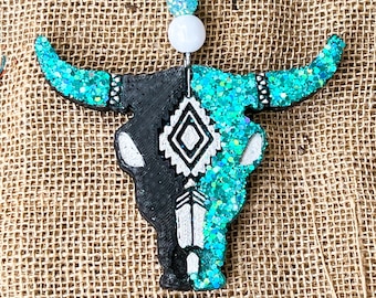 Aztec Bull Car Freshie | Western Car Freshie | Freshie | Bull Skull ...