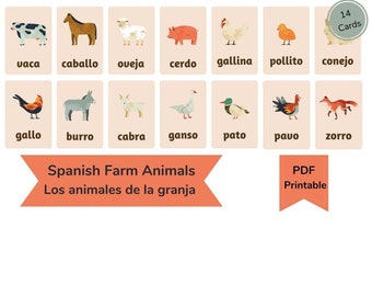 Learn Animals in Spanish / Aprende Los Animales En Espanol - Etsy