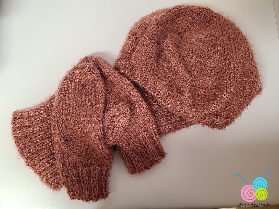 Mitten Scarf Hat Set - Etsy