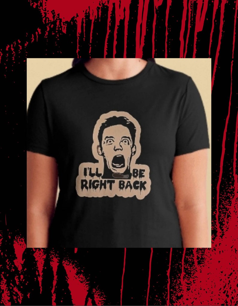 Scream, Stu Macher, Movie Quote "i'll Be Right Back", Black T Shirt ...