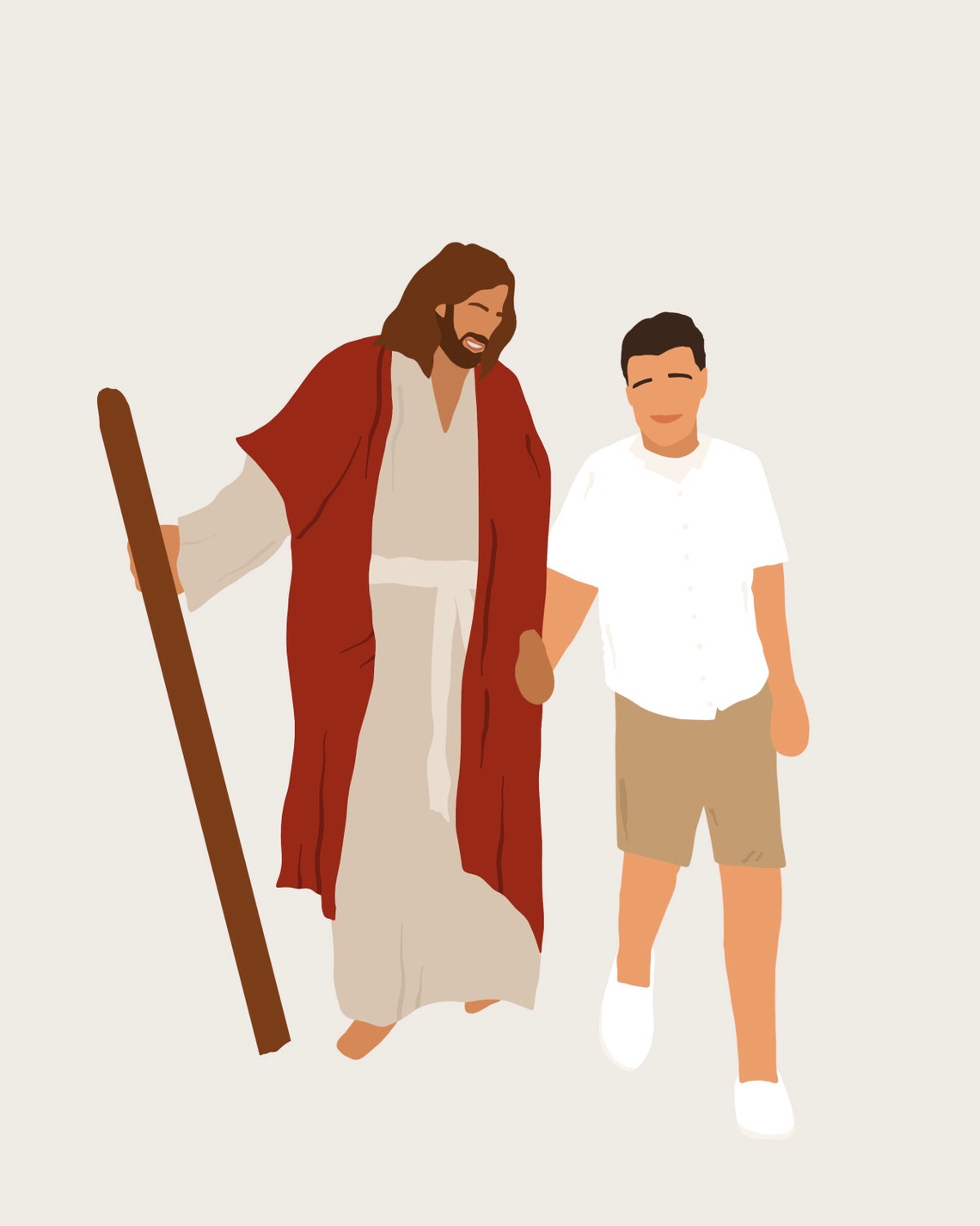 Custom Jesus Christ Portrait Walking With Jesus Religious | Etsy