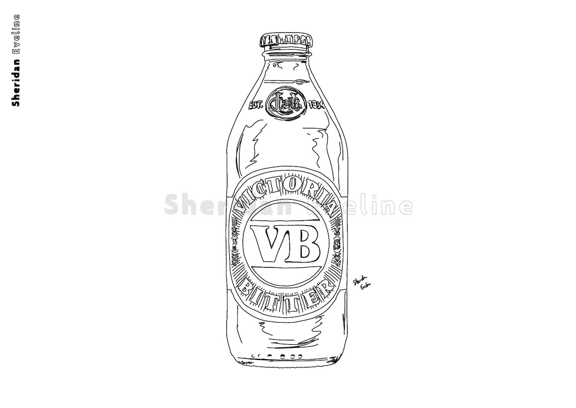 VB Victoria Bitter Beer Bottle Print Beer Lover's Club | Etsy