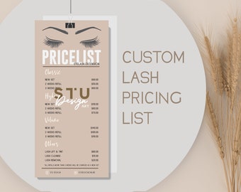 Lash Extension Price List Template - Etsy UK