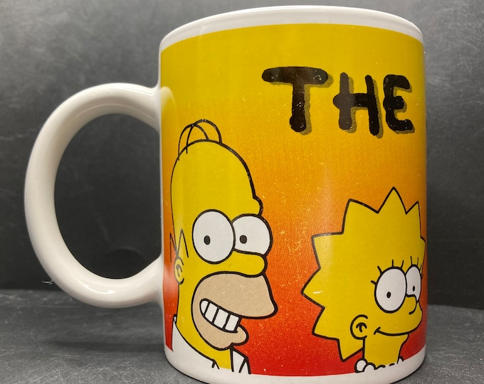 Vintage 1997 the Simpsons Homer Bart Lisa Maggie & Marge Ceramic Mug ...