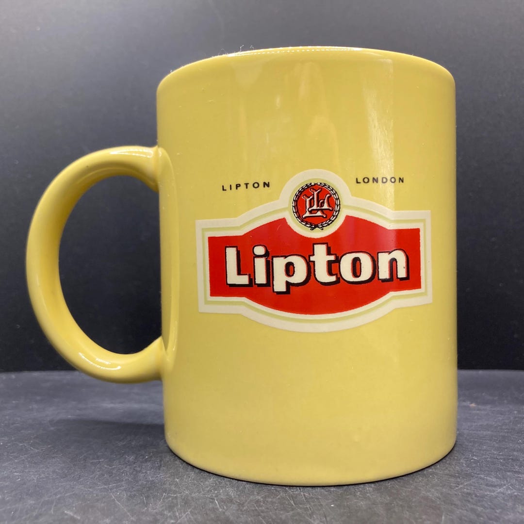 Vintage Lipton Tea London Yellow & Red Ceramic Mug - Etsy