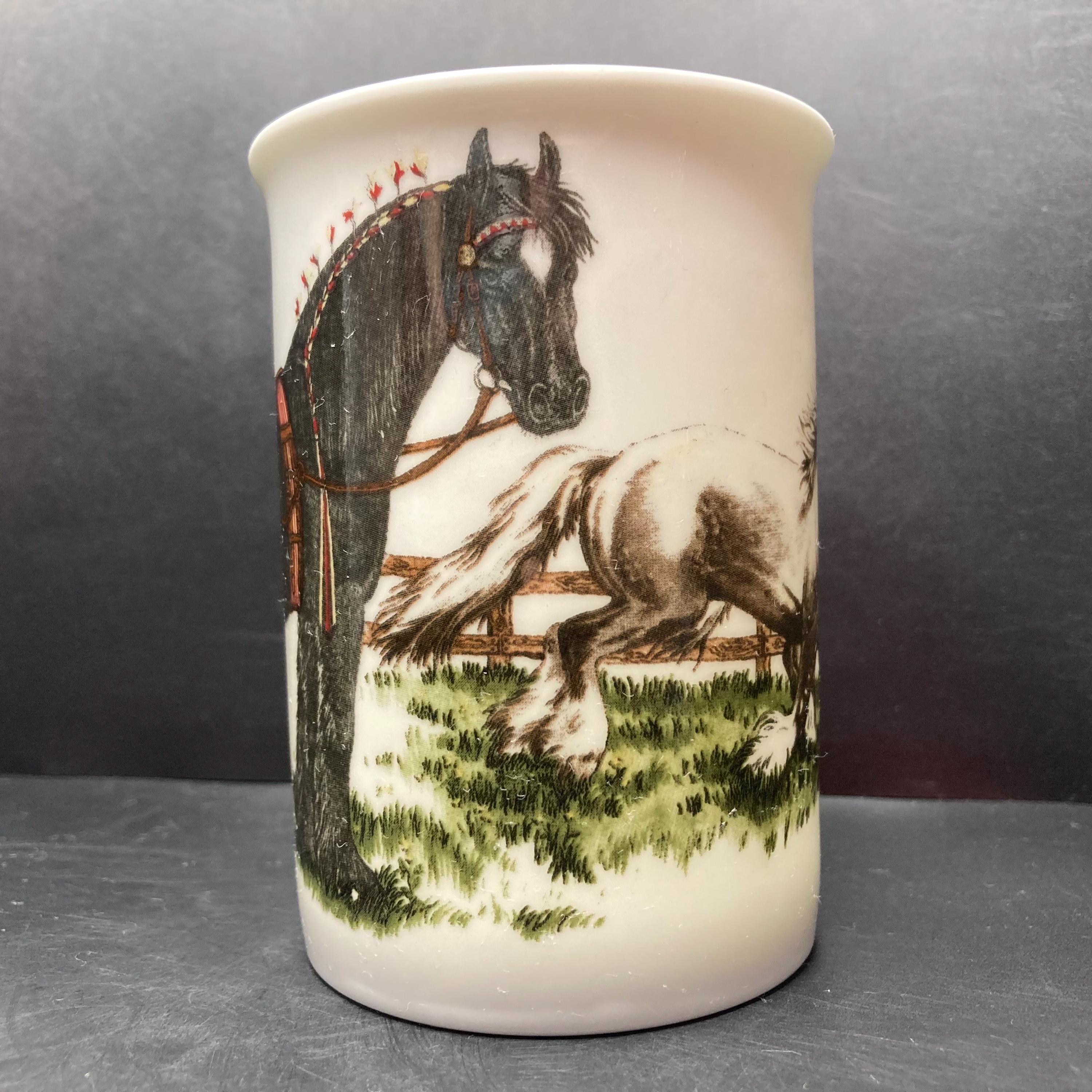 Vintage 1991 Roy Kirkham Shire Horses English Bone China Made in ...