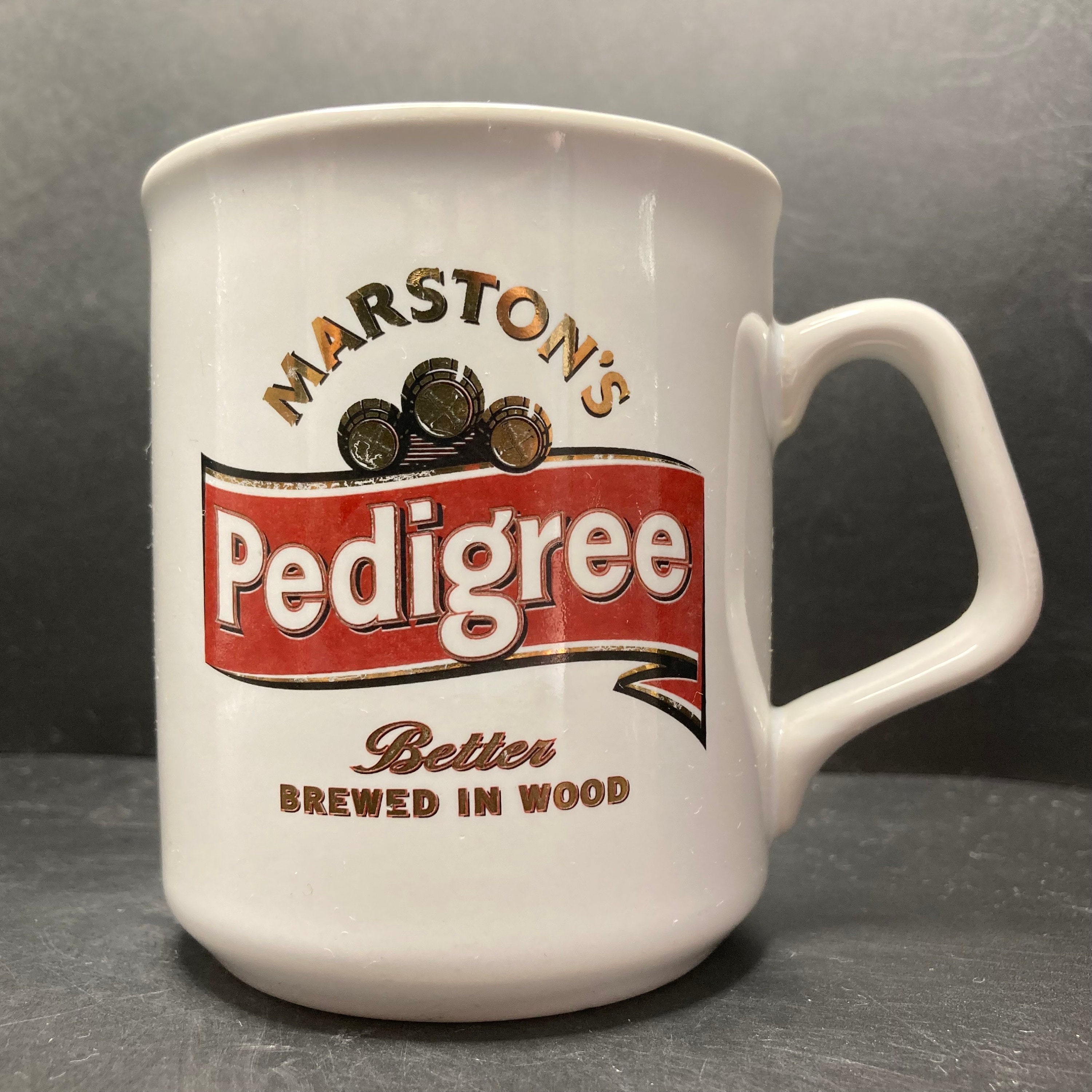 Vintage Marston’s Pedigree Beer Better Brewed in Wood Ceramic Mug Made ...