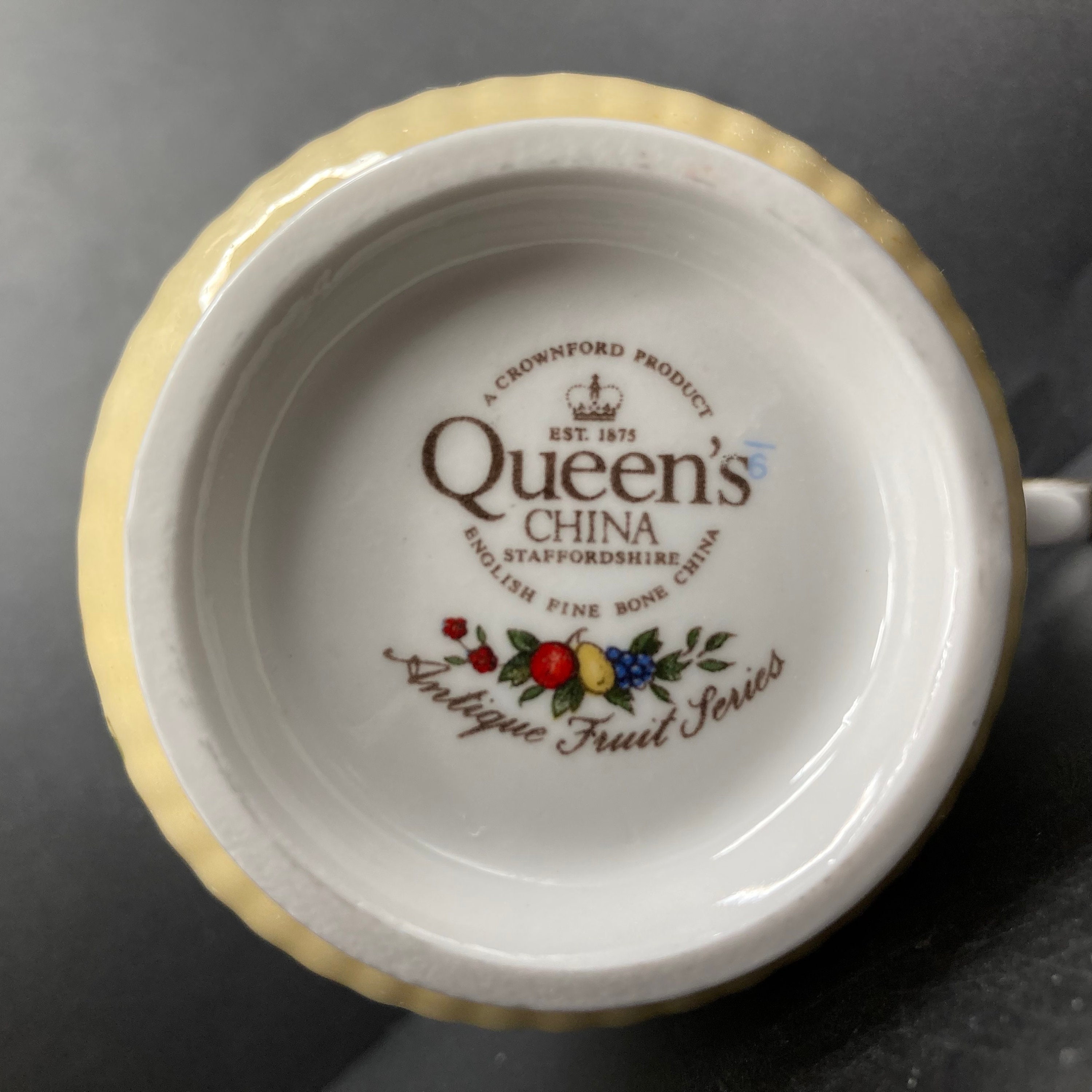 Vintage Queens Antique Fruit Series English Fine Bone China Teacup A Crownford Product ...
