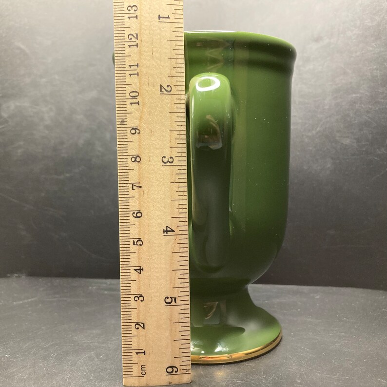 Vintage Harrods of Knightsbridge London Dark Green Footed Ceramic Mug ...