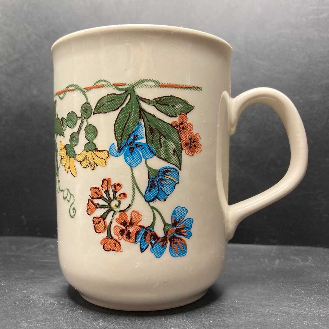Vintage Kilncraft Trailing Wildflowers Beige Ceramic Floral Mug ...