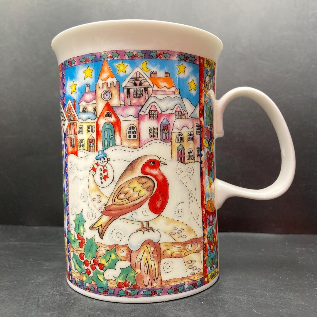 Vintage Dunoon Christmas 1995 Jane Brookshaw Fine Bone China Mug Made ...