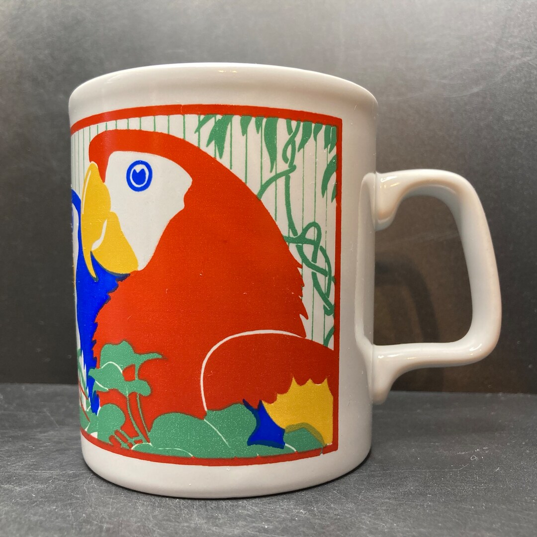 Vintage WWF Parrots Ceramic Mug World Wildlife Fund Kilncraft ...