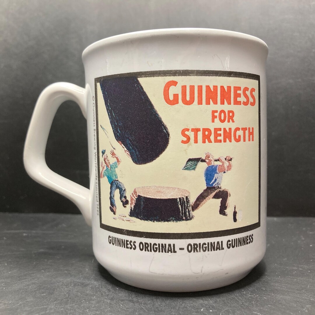 Vintage 1995 Guinness for Strength Lumberjack Scene Ceramic Mug ...