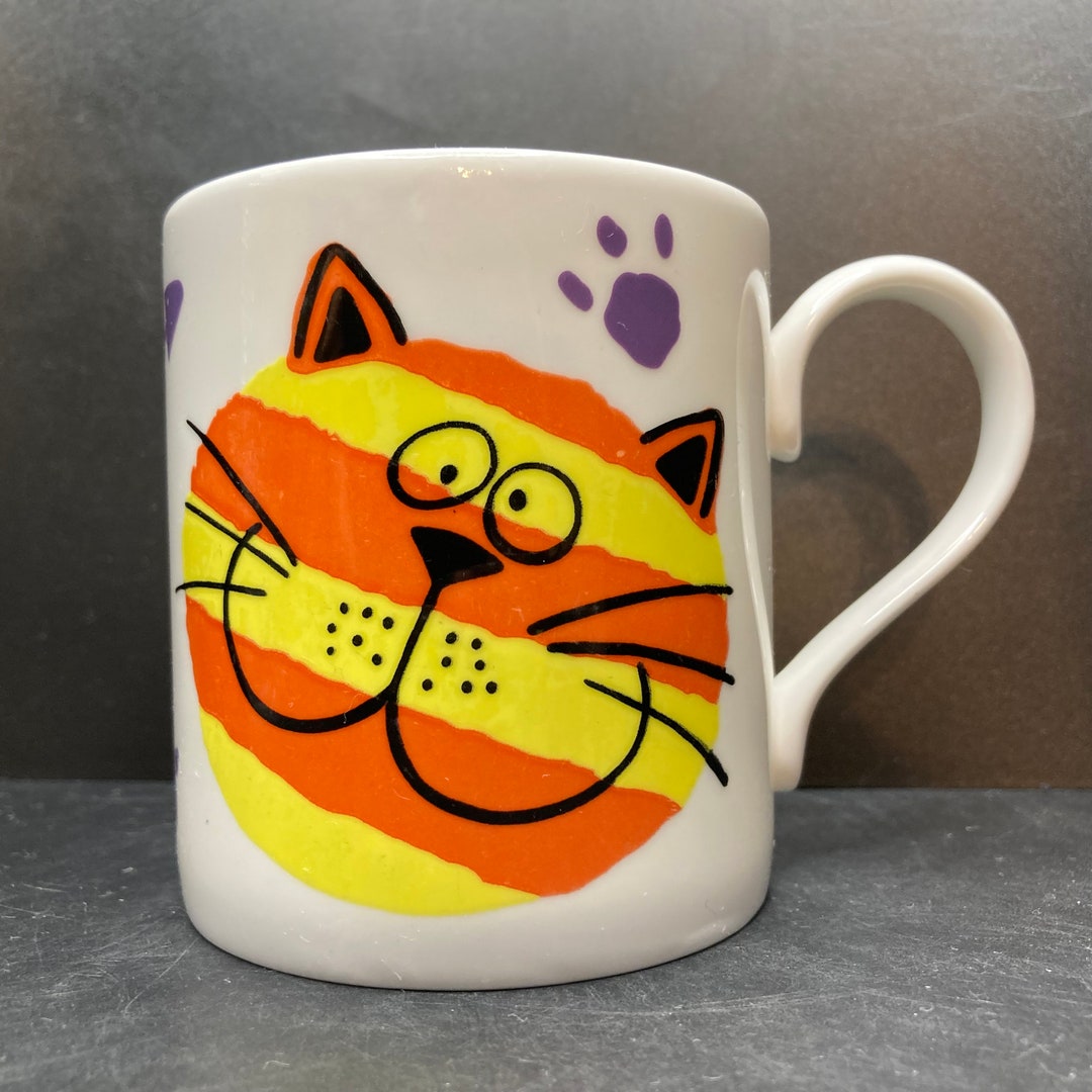 Vintage Tams Cartoon Cats & Fishbones Fine Bone China Mug Made in ...