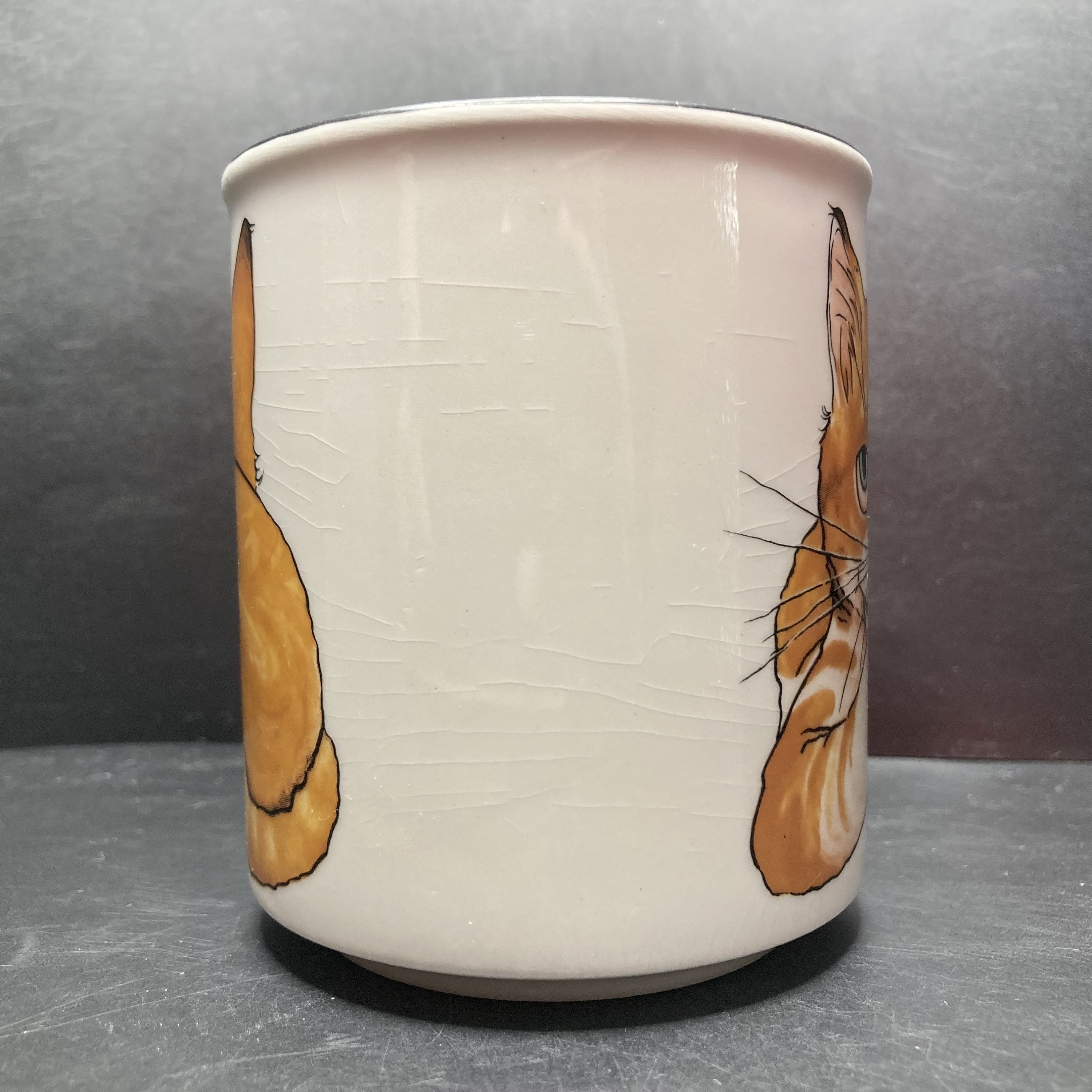 Vintage Arthur Wood Ginger Cat With Mouse on Head Porcelain Mug Made in ...
