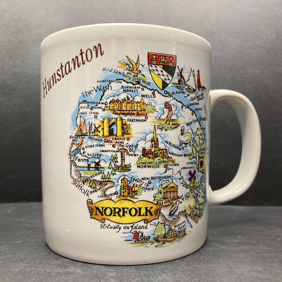 Vintage Hunstanton & Norfolk Map Ceramic Mug - Etsy