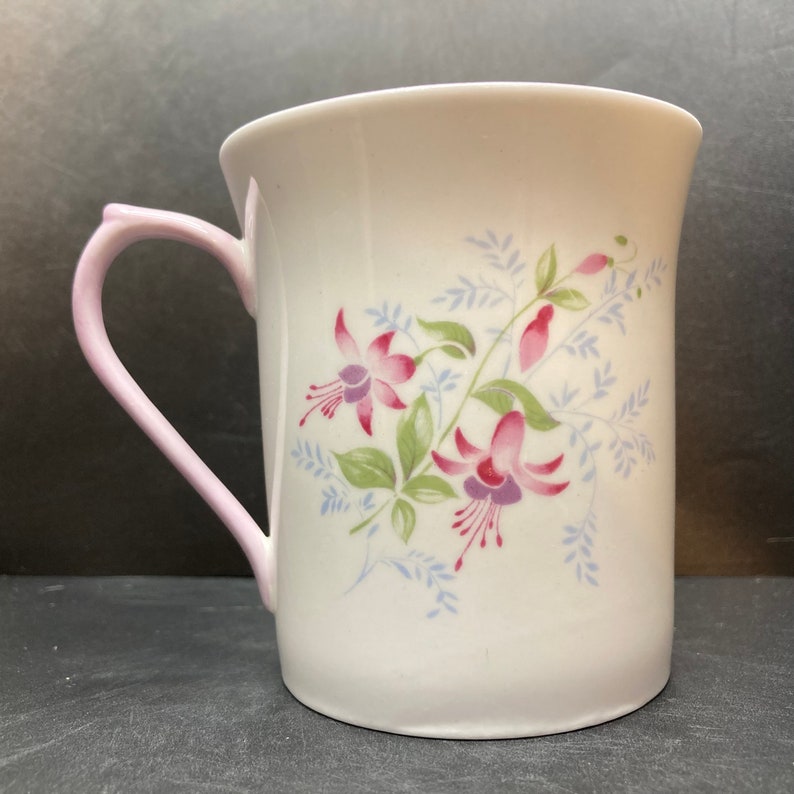 Vintage Queens Fuchsias Floral Fine Bone China Mug Rosina China Company ...