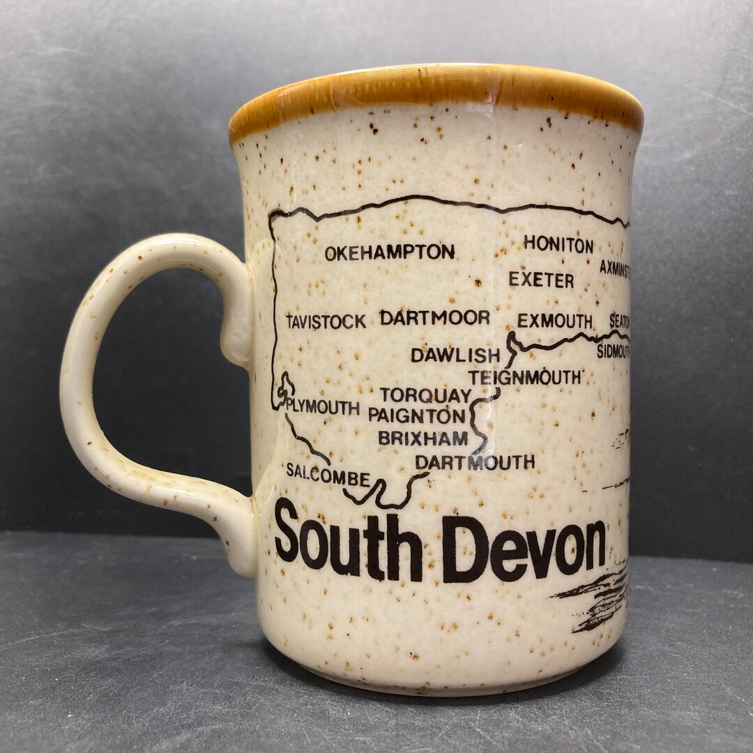 Vintage South Devon Map and Harbour Scene Ceramic Mug the Welsh Beaker Company Made in Wales - Etsy