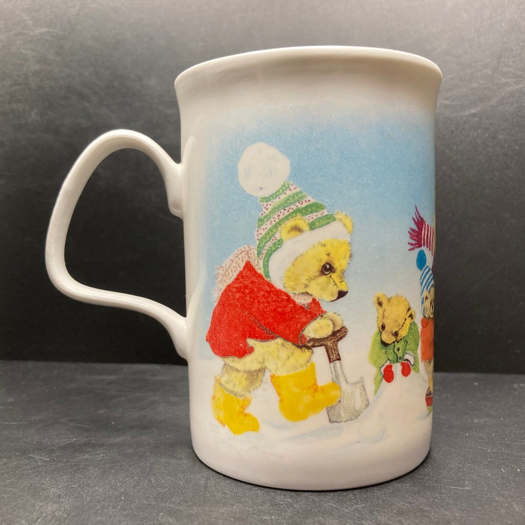 Vintage 1993 Roy Kirkham Playtime Teddy Snow Scene & Sledging Fine Bone ...