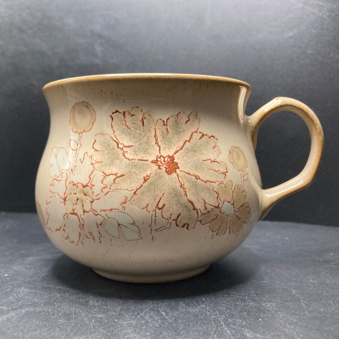 Vintage Denby Sandalwood Beige Floral Fine Stoneware Mug From Coloroll ...