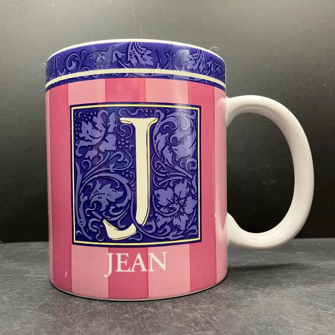 Vintage Russ Letter J Monogram Jean Ceramic Mug *scratched* - Etsy