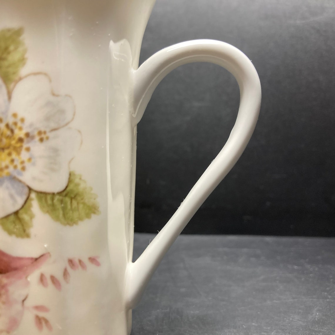 Vintage Polly-anna Foxgloves Dog Rose & Buttercups Floral Faceted Fine ...