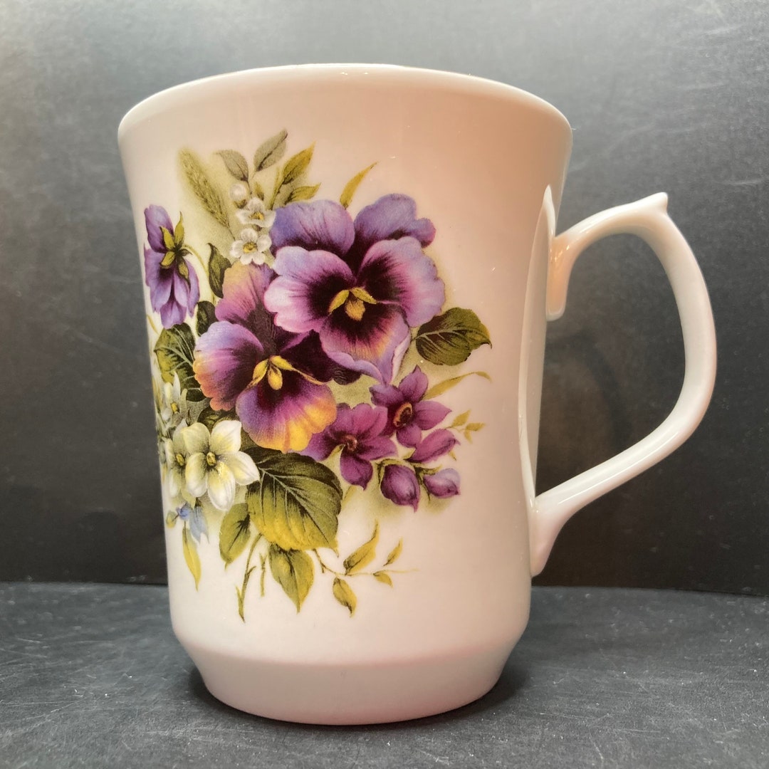 Vintage Duchess Violets Floral Fine Bone China Mug Made in England - Etsy