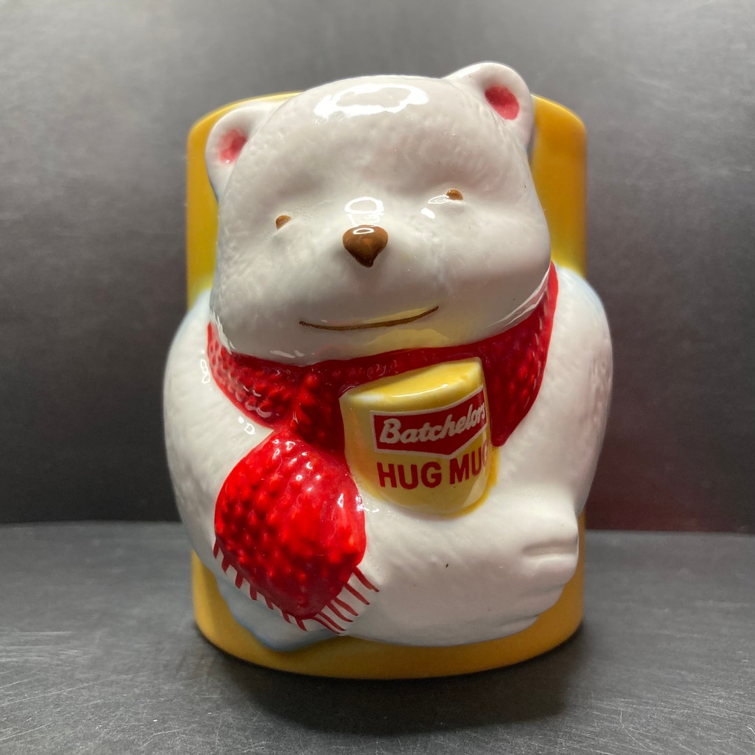Vintage Batchelors Polar Bear Hug Mug Yellow & White Ceramic Mug You ...