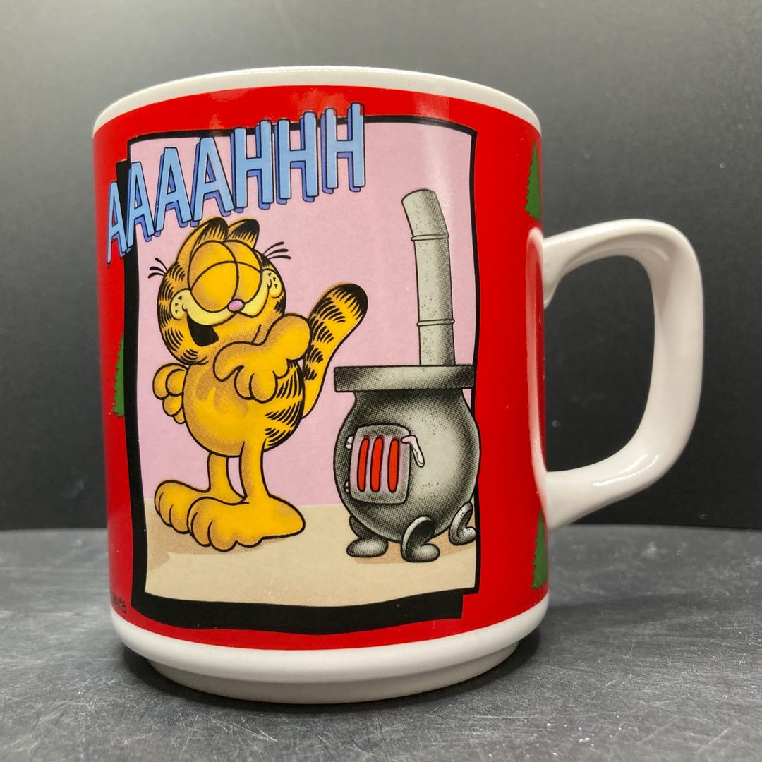Vintage 1978 Garfield AAAAHHH by Pot-belly Stove & Christmas Trees ...