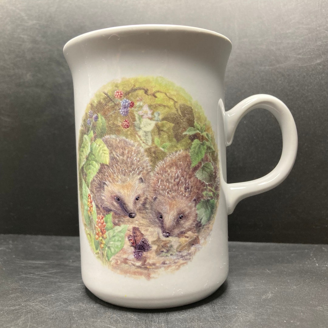 Vintage Purbeck Pottery Hedgehogs and Butterfly Ceramic Mug Made in ...