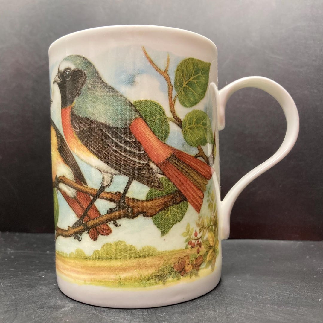 Vintage Crown Trent Redstarts Birds Fine Bone China Mug Made in ...