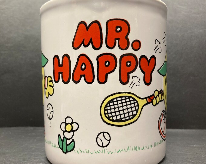 Vintage Kilncraft Mr Men Mr Happy Ceramic Mug Roger Hargreaves Made in ...