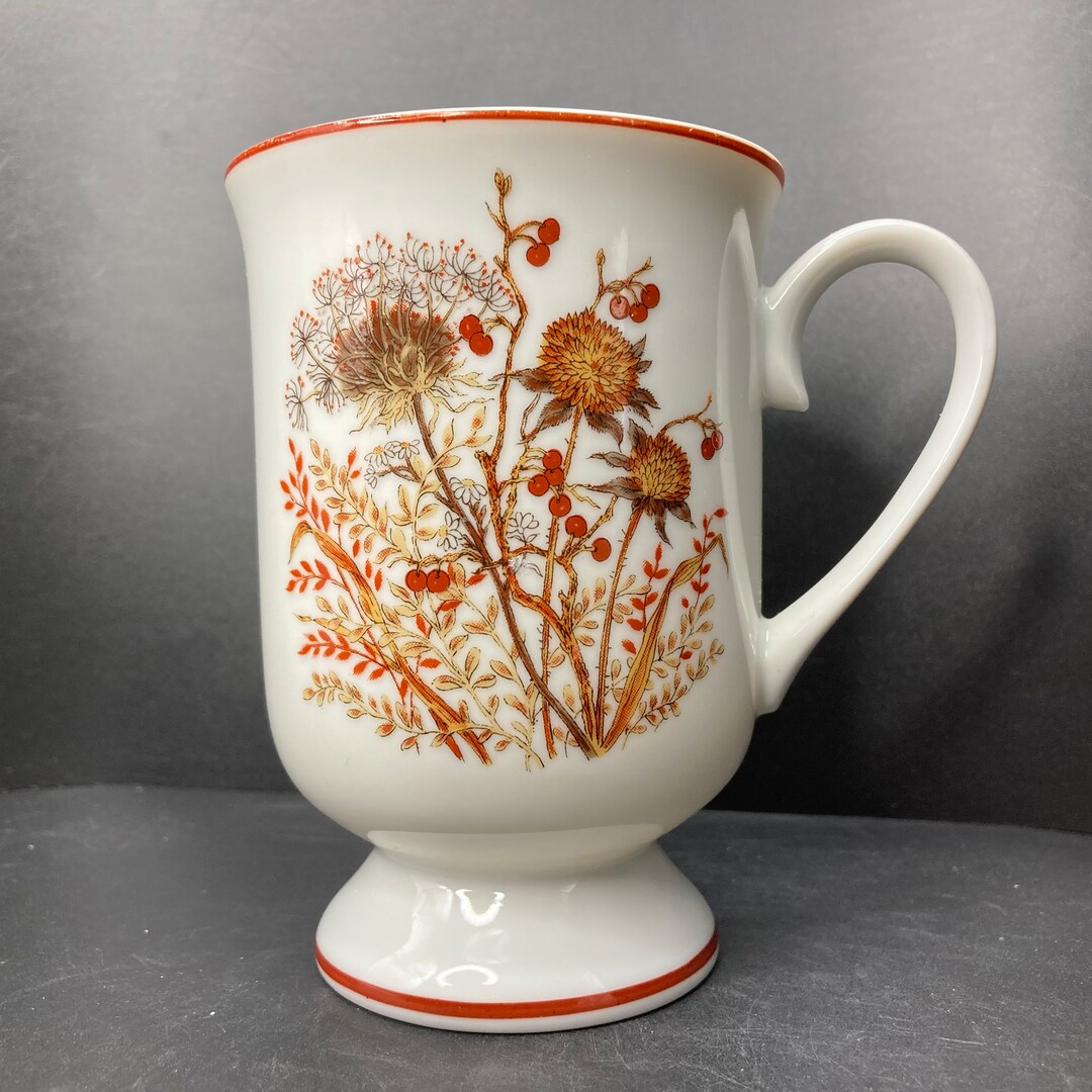 Vintage Fanci Florals Collection Bramble Genuine Porcelain China Footed ...