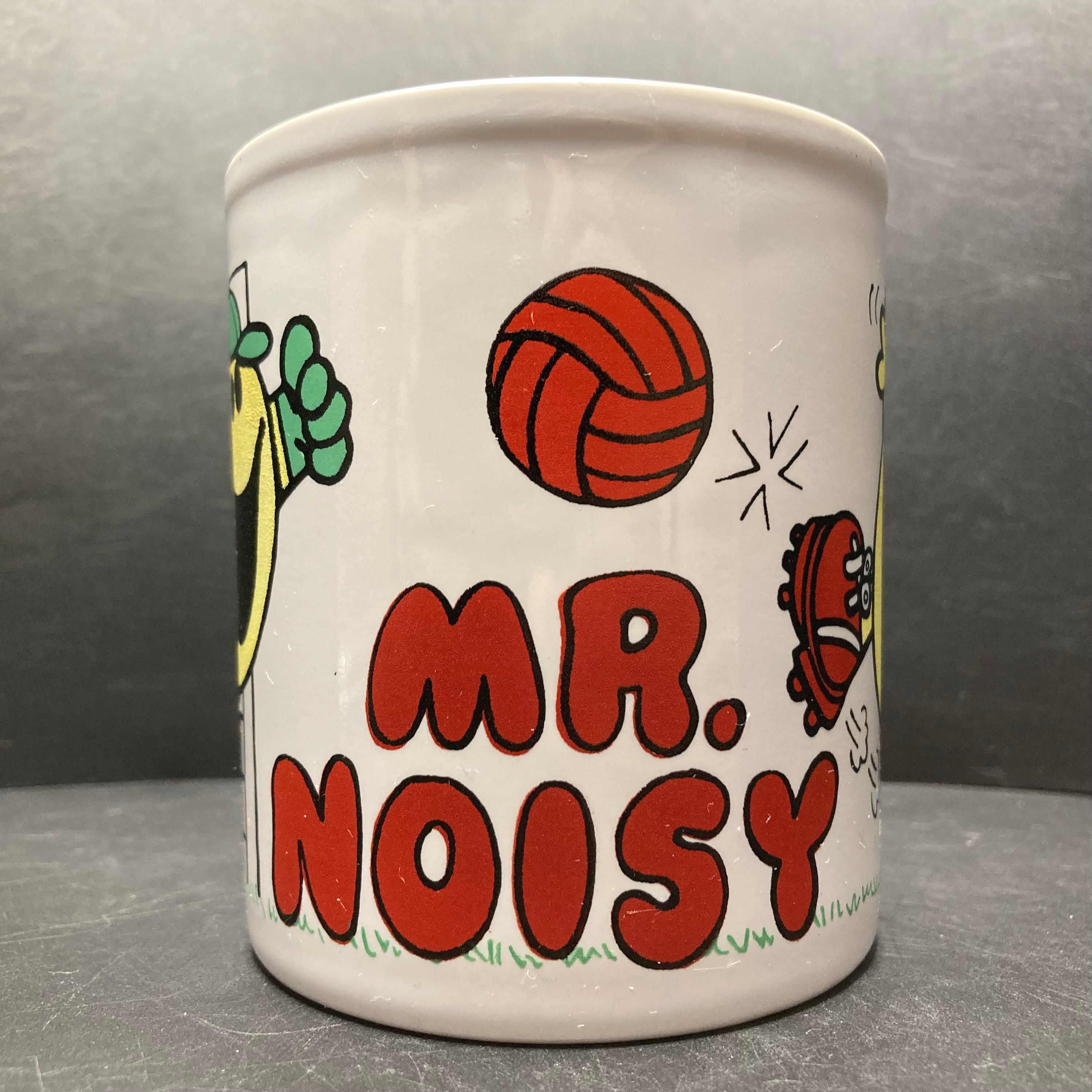 Vintage Mr. Men Mr. Noisy Football Scene Roger Hargreaves Ceramic Mug ...