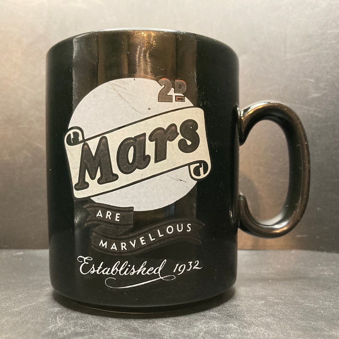 Vintage Mars Are Marvellous Mars Bar Advertising Black Ceramic Mug Made ...