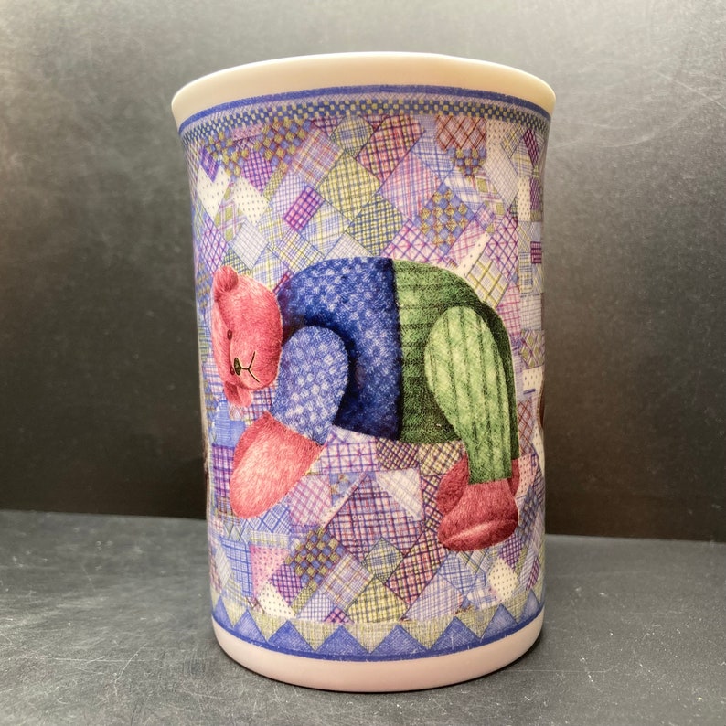 Vintage Kingsbury Patchwork Teddies Fine Bone China Mug Staffordshire ...