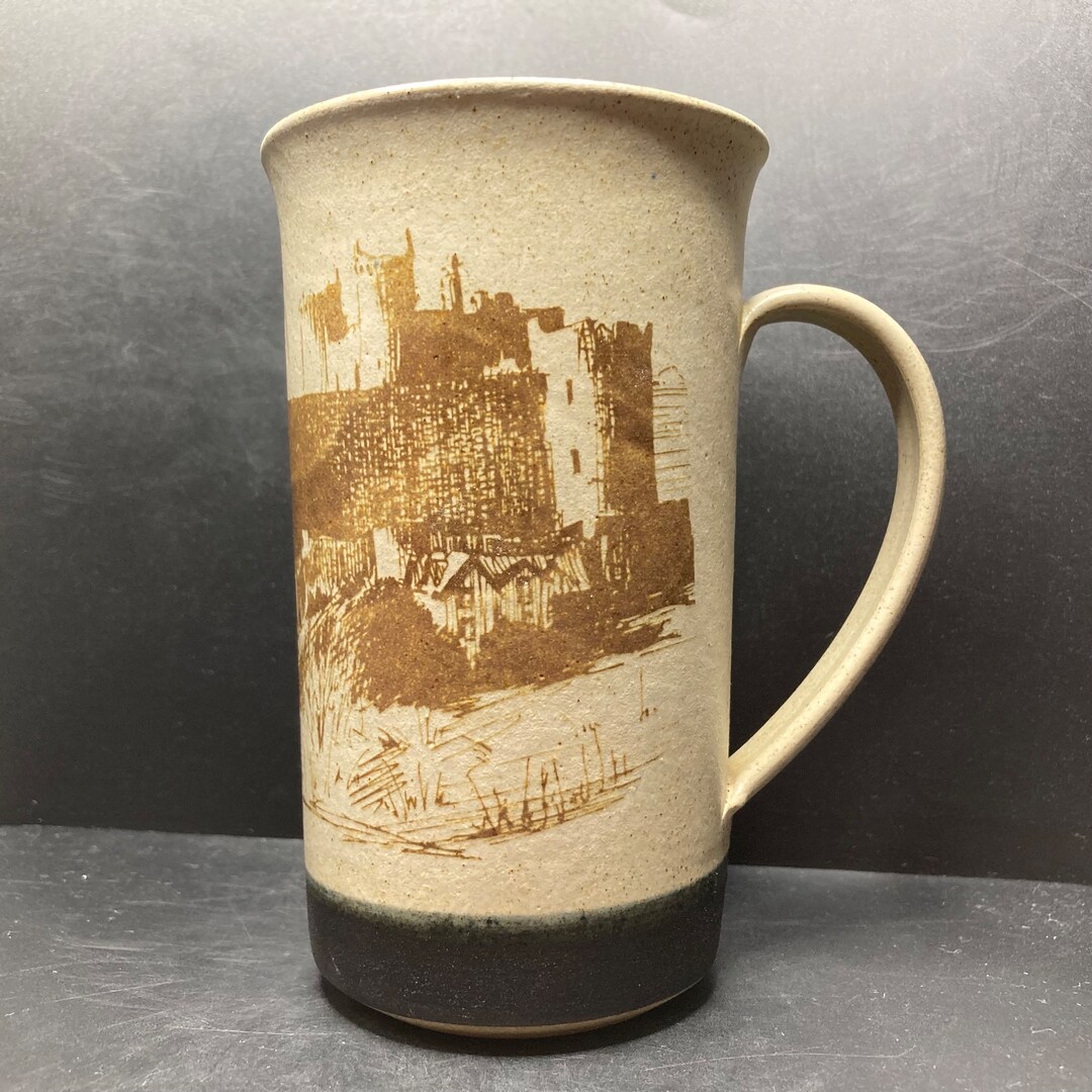 Vintage Harlech Castle Wales Tall Stoneware Mug HP - Etsy
